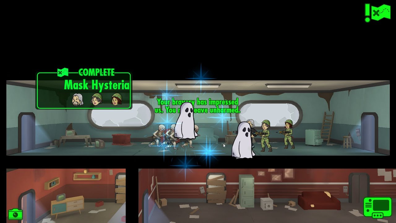 "Mask Hysteria" - Fallout Shelter Halloween Questline 4 of 5 - YouTube