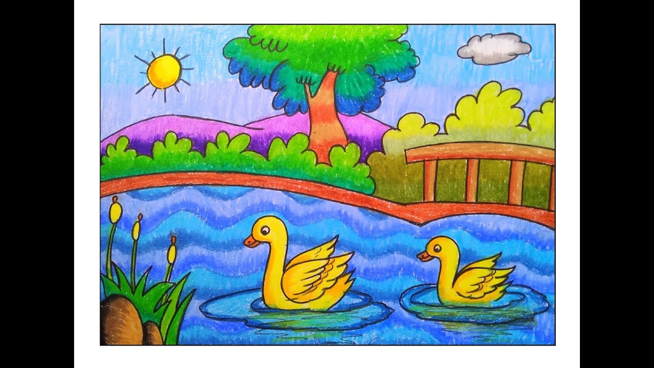HOW TO DRAW DUCK SCENERY STEP BY STEP/HOW TO DRAW DUCK/EASYSCENERY ...