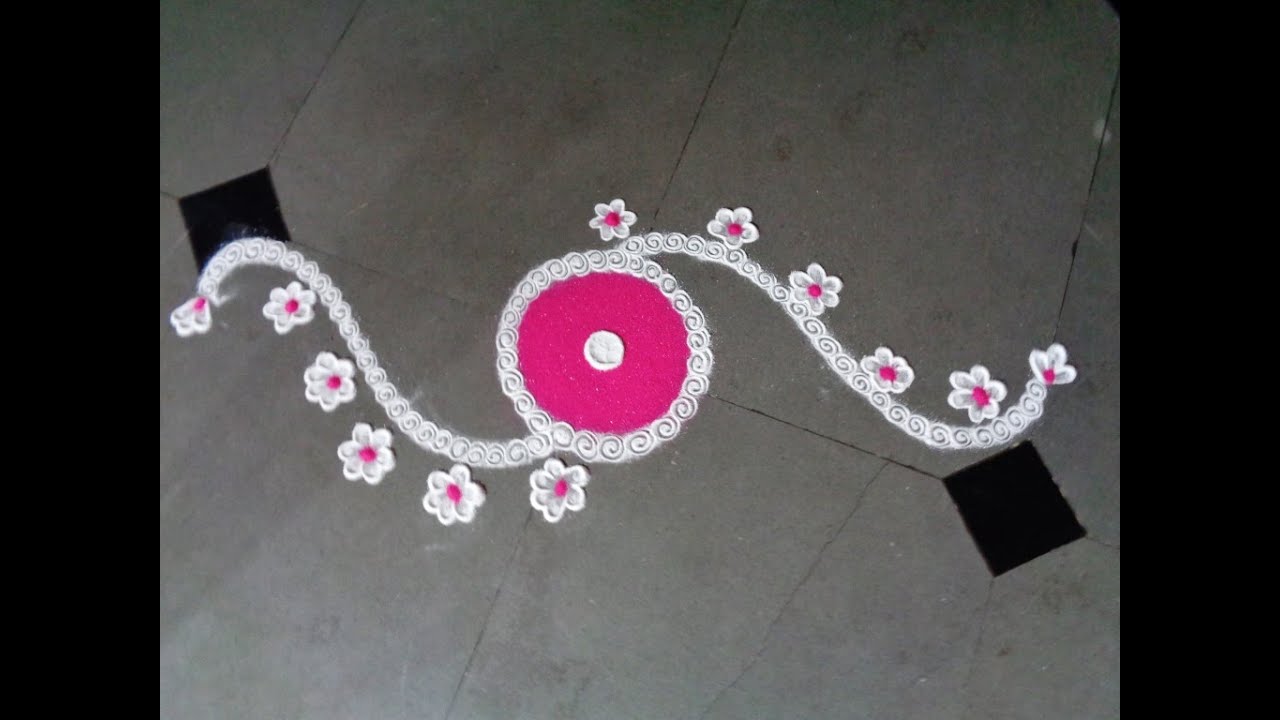 short and fancy rangoli design - YouTube