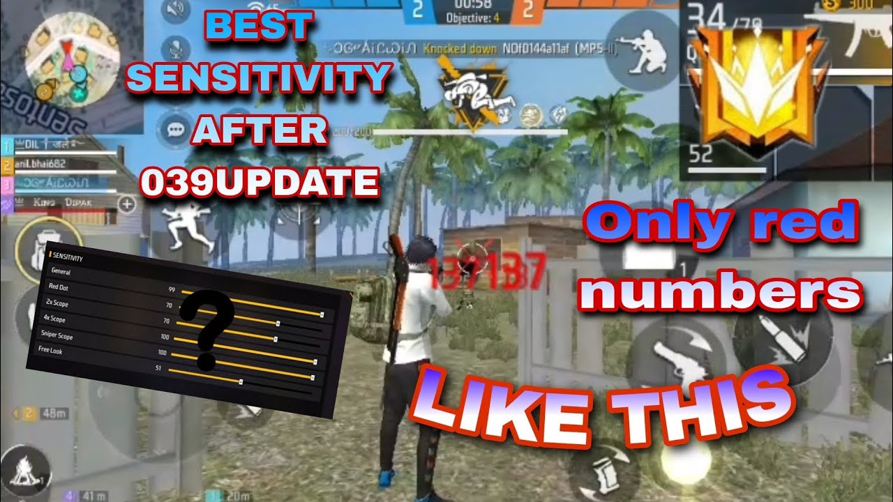 Free fire best sensitivity setting for best headshots # ...