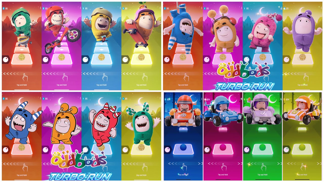 ALL Oddbods Family : Fuse Run - Pogo Run - Bubbles - zee - Jeff - Newt ...