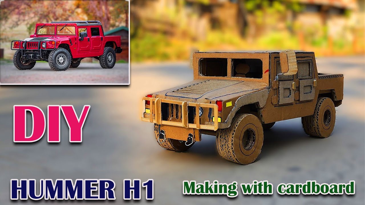 Hummer h1 making with cardboard DIY - YouTube
