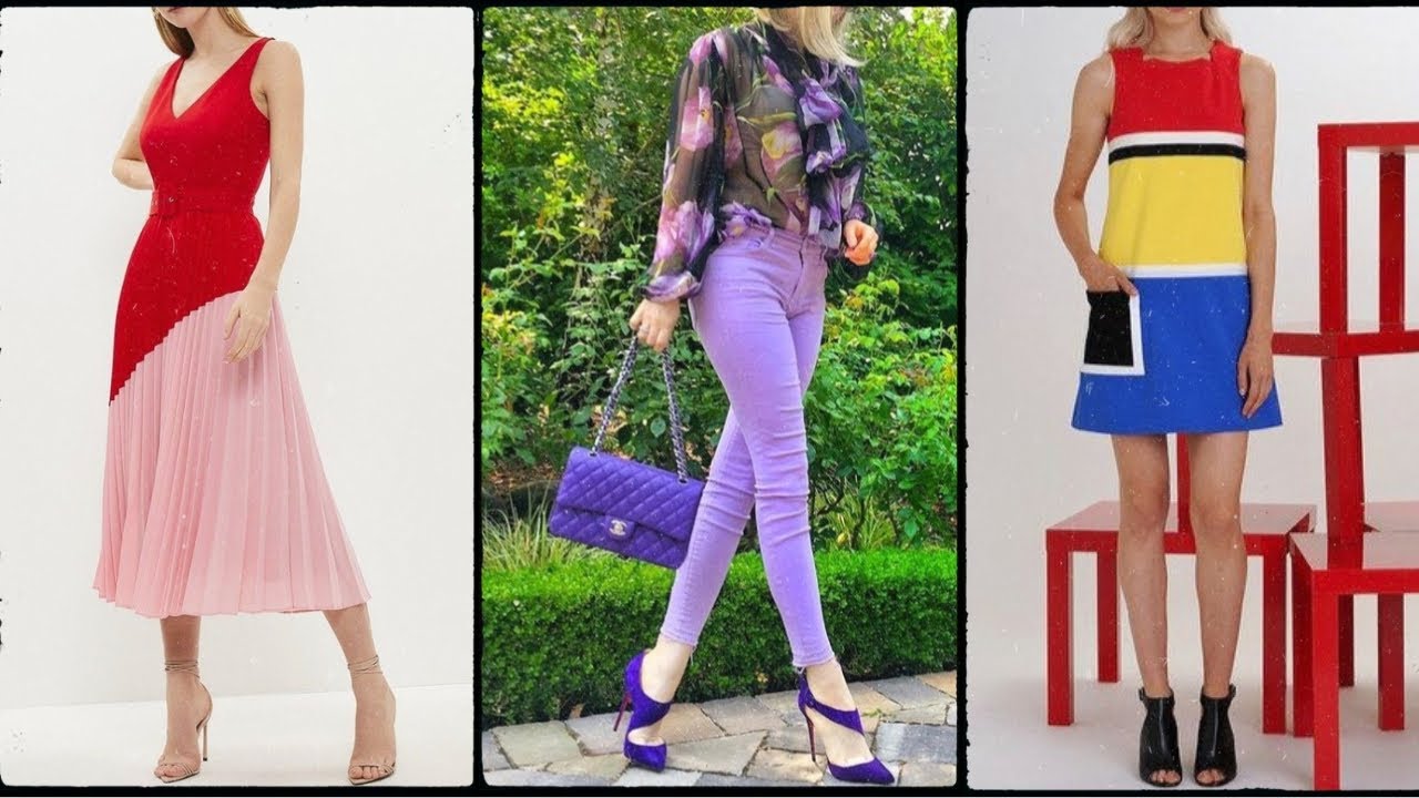 Bold and Beautiful Color Blocking Dresses for Ladies - YouTube