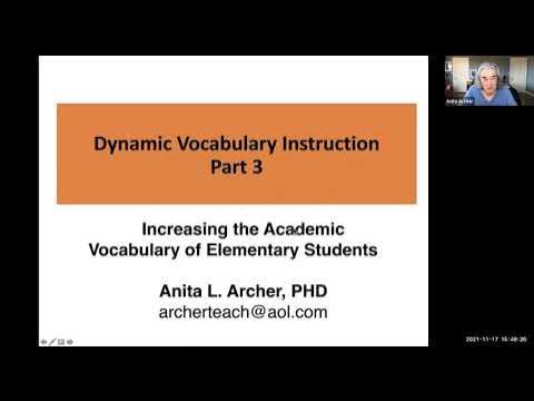 Anita Archer - Vocabulary Pt. 3 11/17/2021 - YouTube