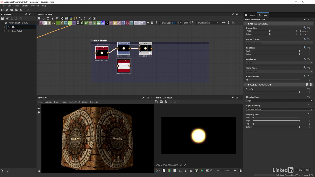 substance designer 2018 essential training 46 Blending shapes together ...