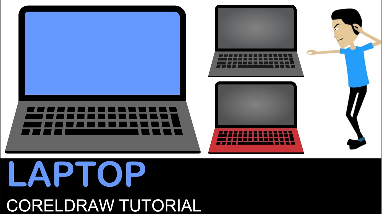 CorelDraw Tutorial - Laptop in 5 minutes| How to Draw 2D Animation ...