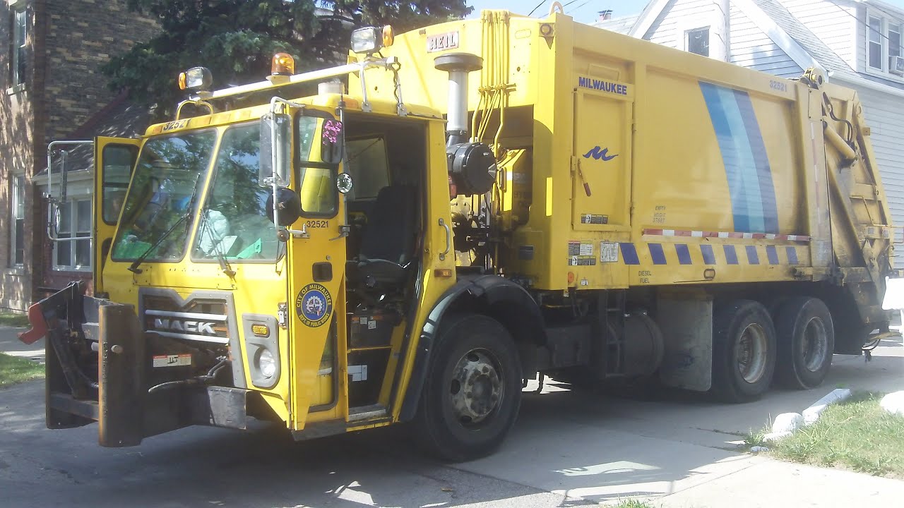 Mack Heil Rear Load Garbage Truck - YouTube
