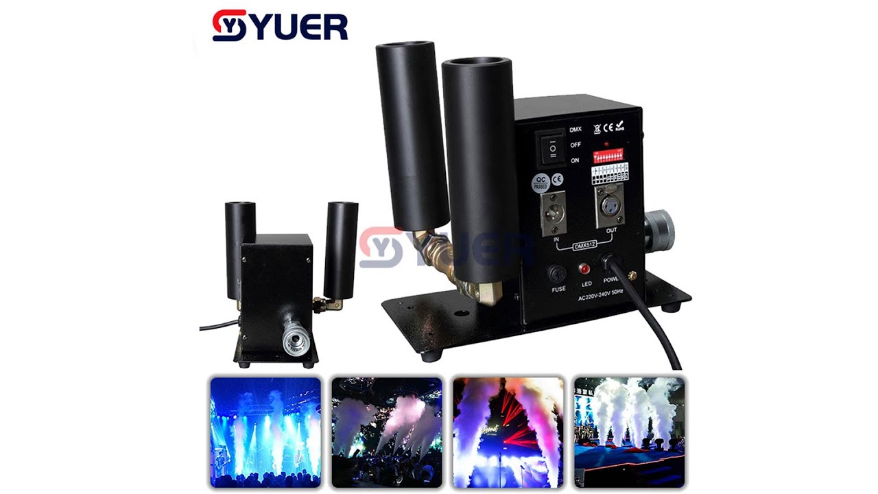YUER™️ Double Head CO2 Jet Stage Smoke Effect Machine 2 Pipe Co2 Cyro ...