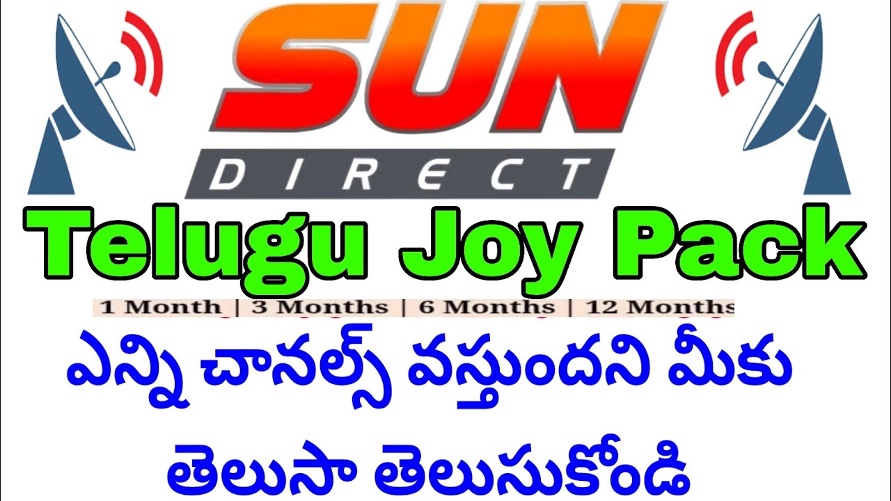 Sun Direct recharge Telugu Joy pack total channel list and recharge tariff వీడియో చూడండి ...