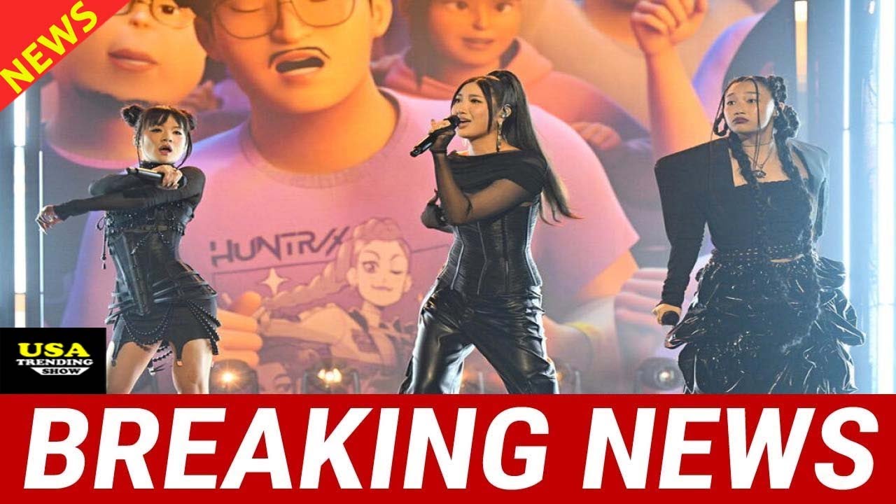 KPop Demon Hunters' Huntrix makes live singing deb - YouTube