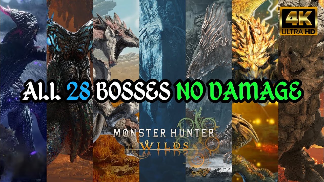 Monster Hunter Wilds - All Bosses Bow Solo (No Heroics/No Damage) [4K ...