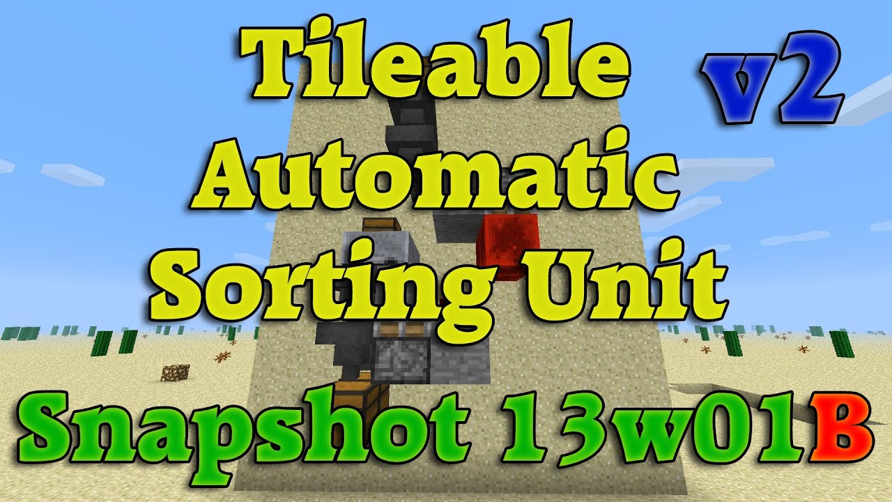 [Showcase + Tutorial] Tileable Automatic Sorting Unit v2 [13w01B] - YouTube