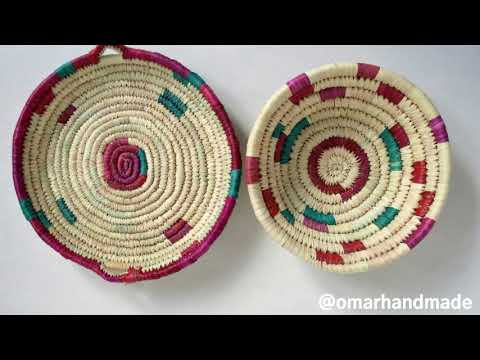 Creative woven plates for bread and fruits    Natural plates from Palm leaves