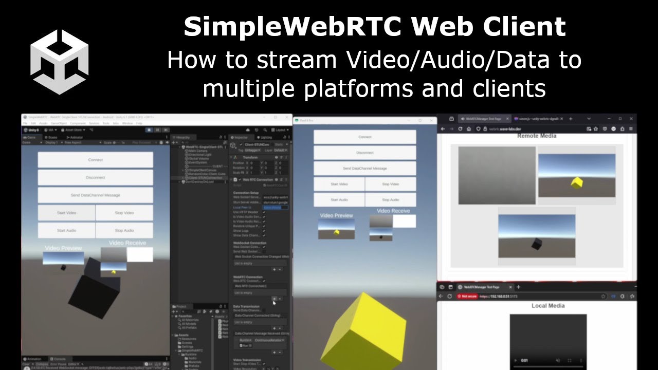 SimpleWebRTC - How to use WebRTC in combination with Unity and Web - YouTube