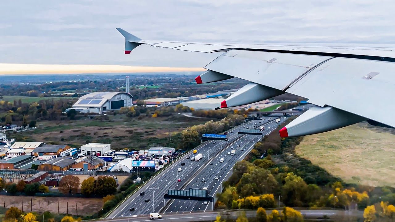 Airbus A380 Heathrow landing 4K - British Airways - YouTube