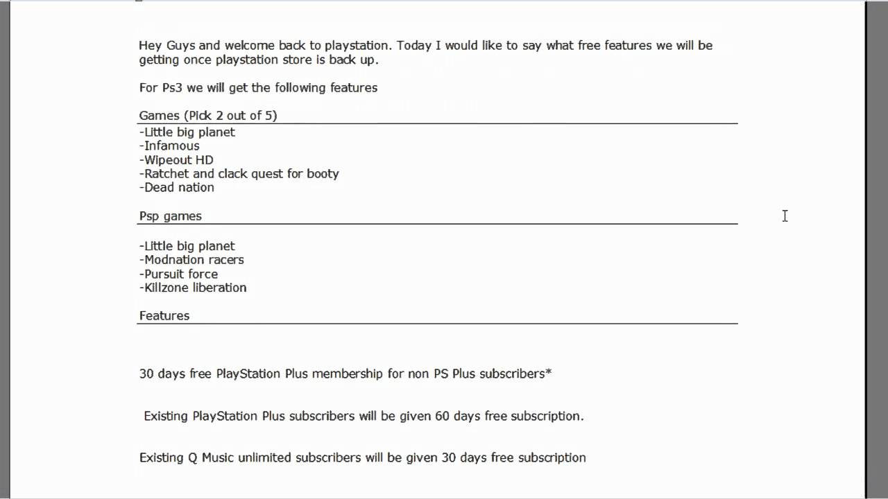 Ps3 PSN Update - Welcome Back Package - Subscribe! - YouTube