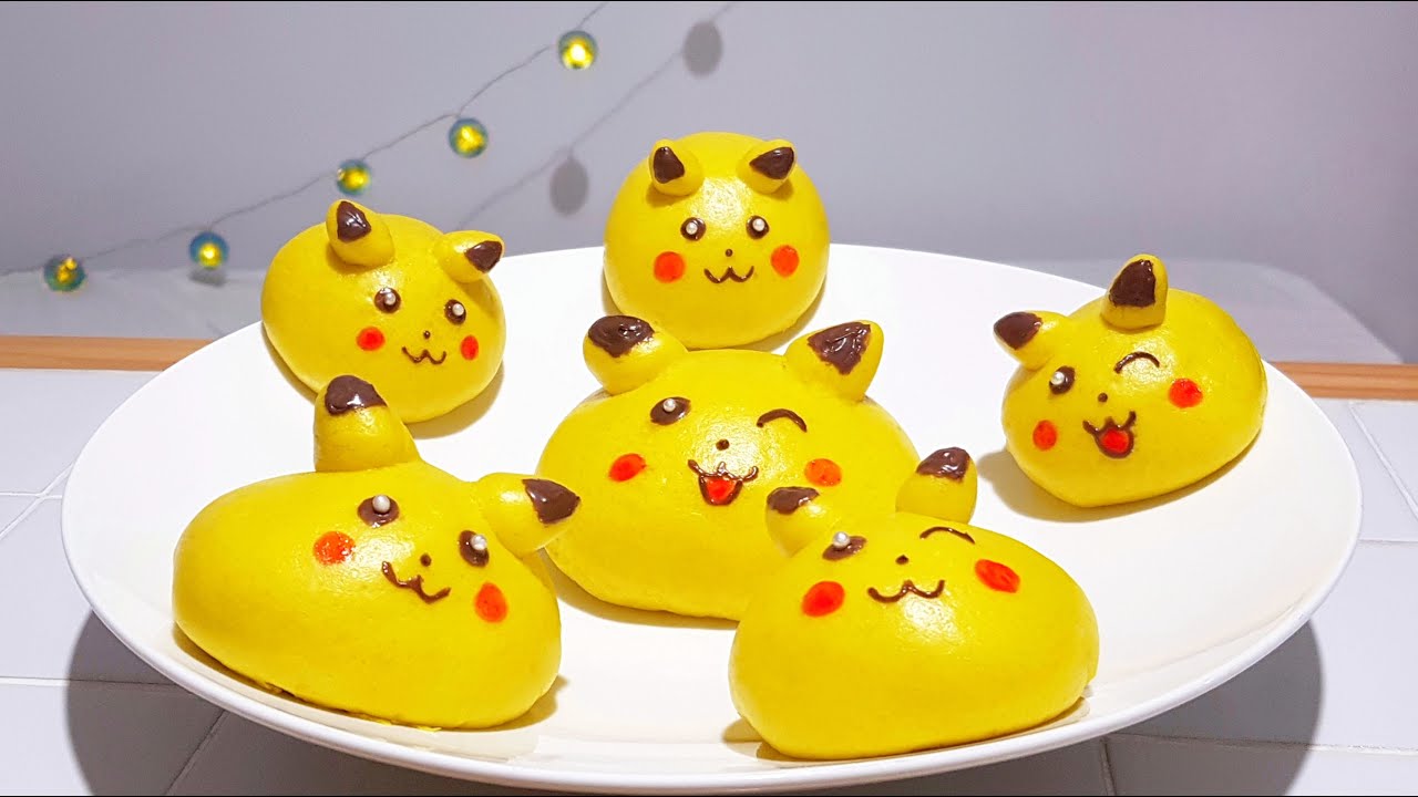 How to make Fluffy Korean Steamed Buns [호빵: Hoppang] | Pikachu styled ...