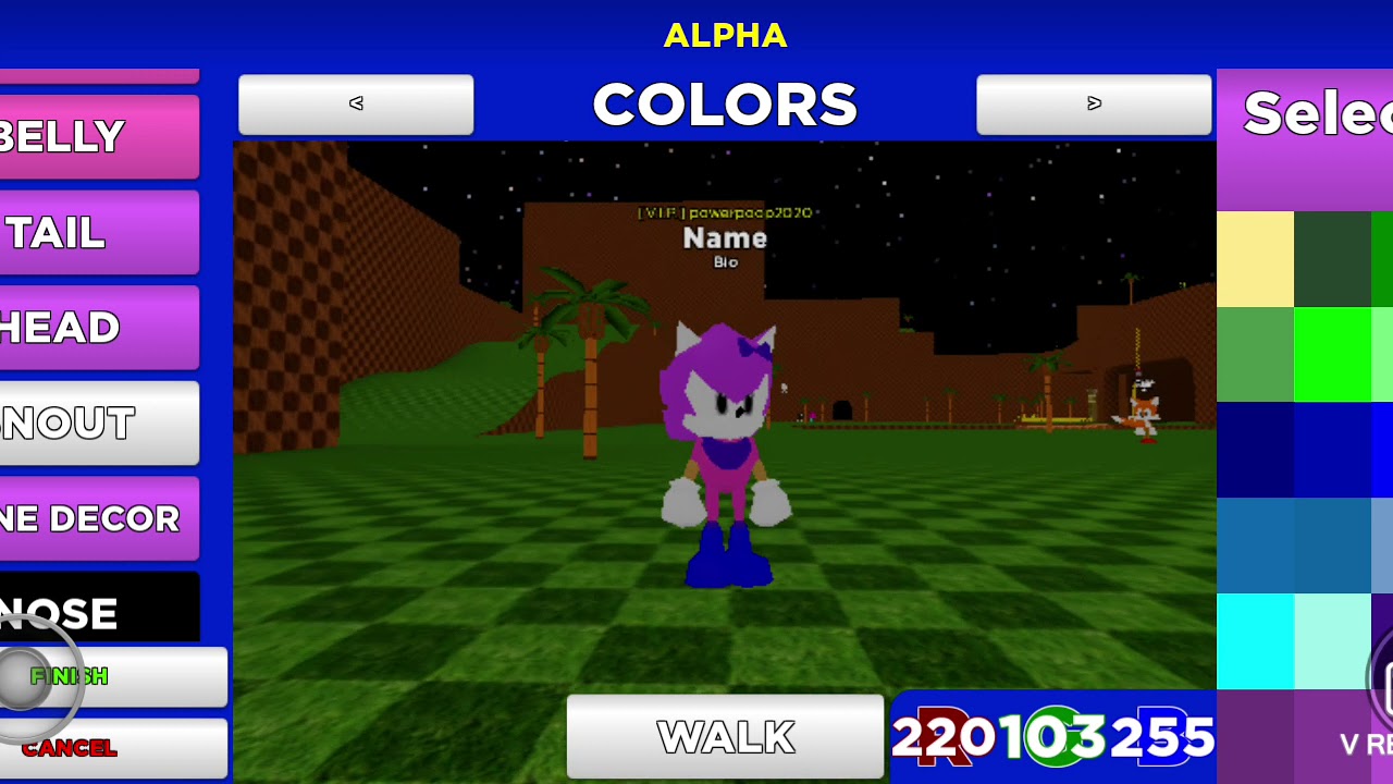 My first roblox vid I made a oc in poly sonic rp (read deacription ...