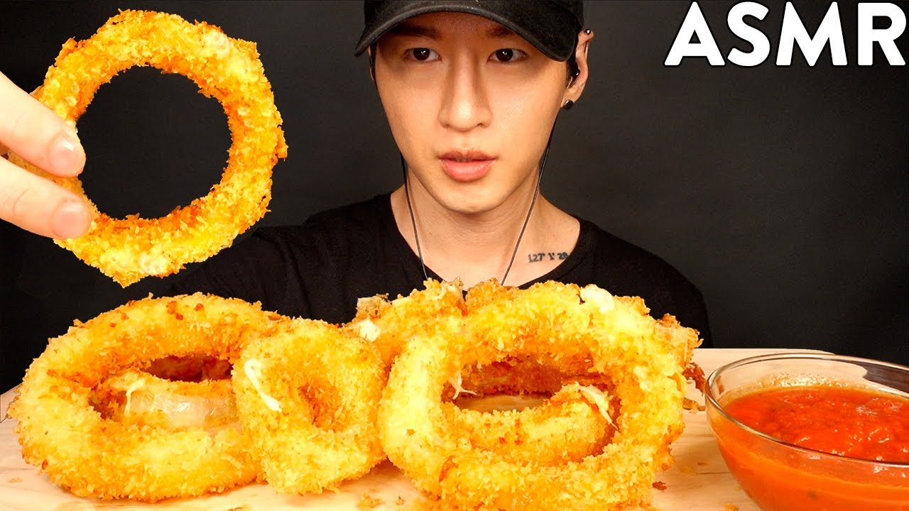 ASMR MOZZARELLA ONION RINGS MUKBANG (No Talking) COOKING & EATING ...