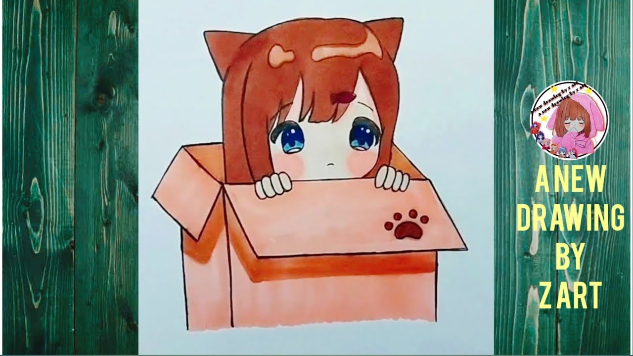 How to draw anime cat girl | How to draw cute anime cat girl easy - YouTube