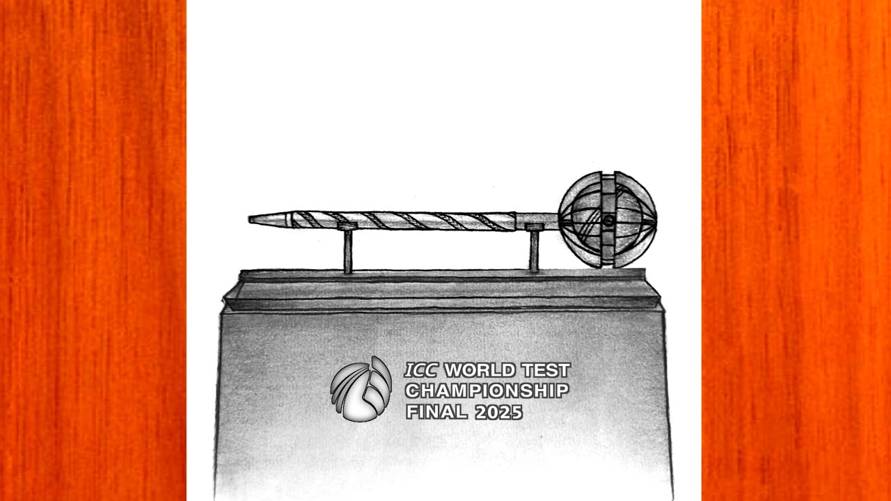 ICC World Test Championship Trophy Drawing || WTC 2025 Trophy Drawing ...