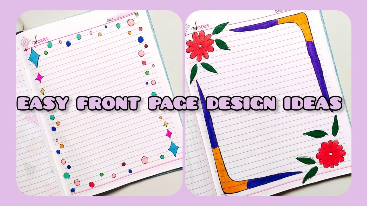 5 Easy front page border design ideas for school project || project ...