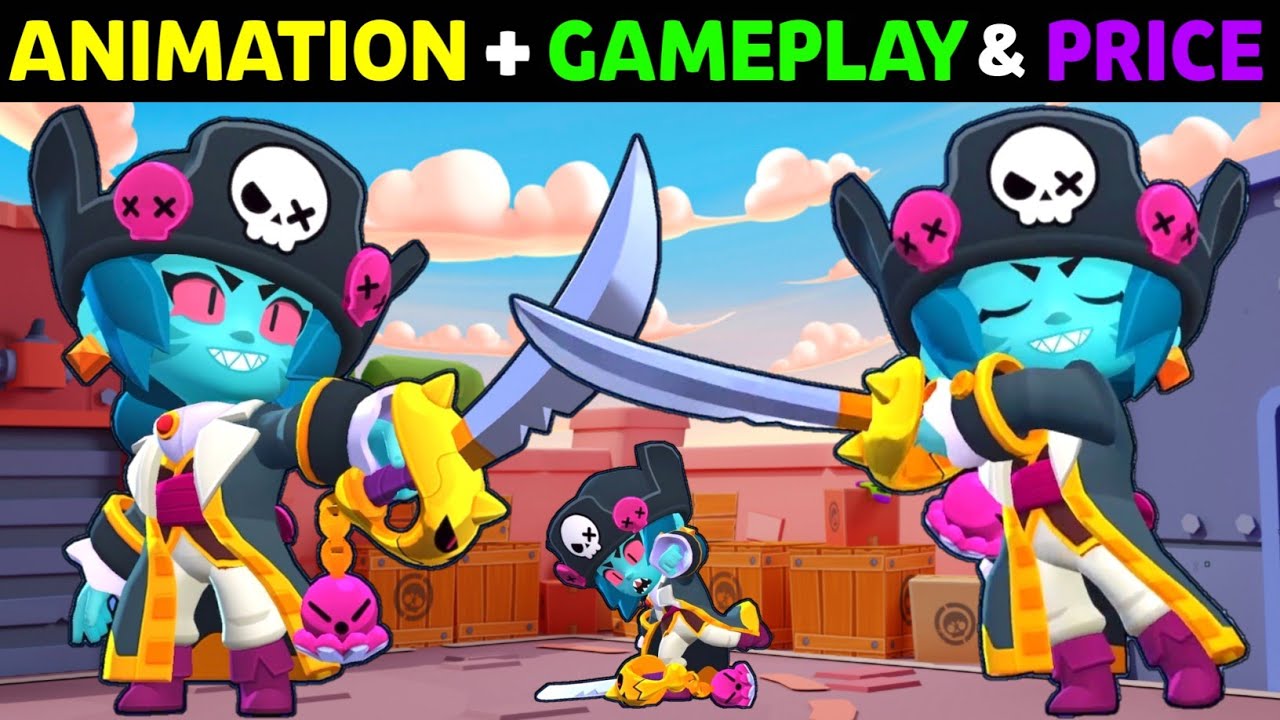 Brawl Stars Cursed Pirate BIBI Gameplay, Animation, Cost, Pin, Spray ...