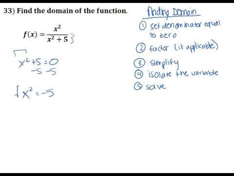33) Find the domain of the function. - YouTube