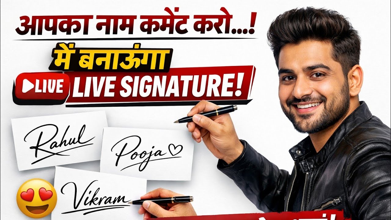 LIVE Signature ️ | अपना नाम Comment करो 😍 | Stylish Name Signature Live ...