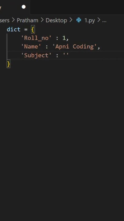 How to make the dictionary of your details using Python language #python #shorts #shortvideo ...