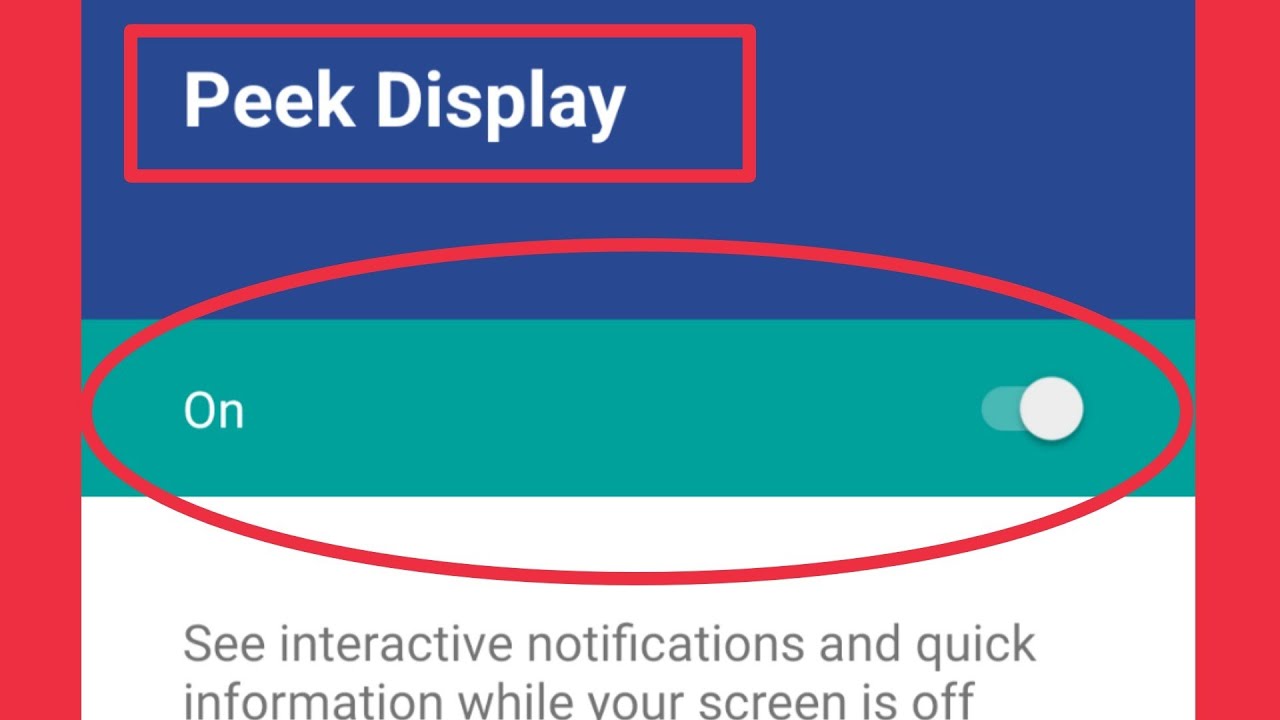 How To Turn ON/OFF Peek Display Settings in Android - YouTube