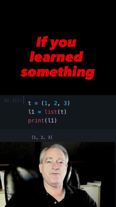Convert A Python Tuple Into List Python Shorts Youtube