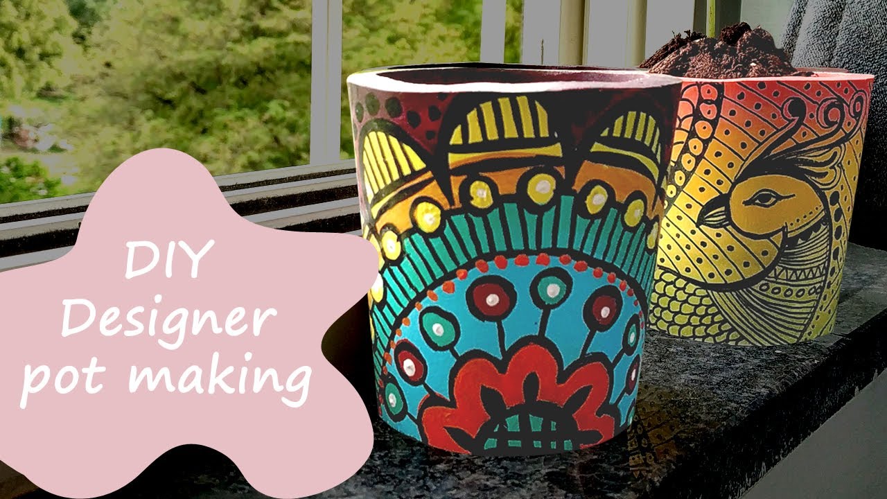 Diy Designer pot making | tingideas - YouTube