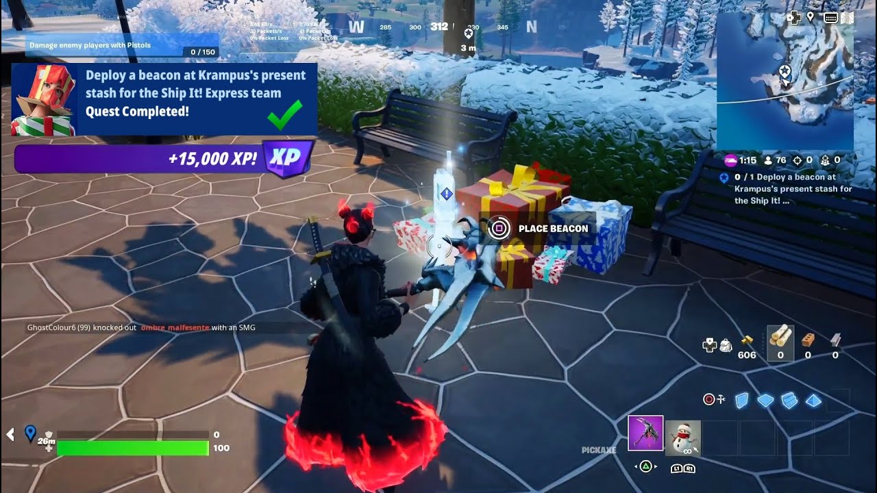 Fortnite - Deploy A Beacon At Krampus's Present Stash For The Ship It ...