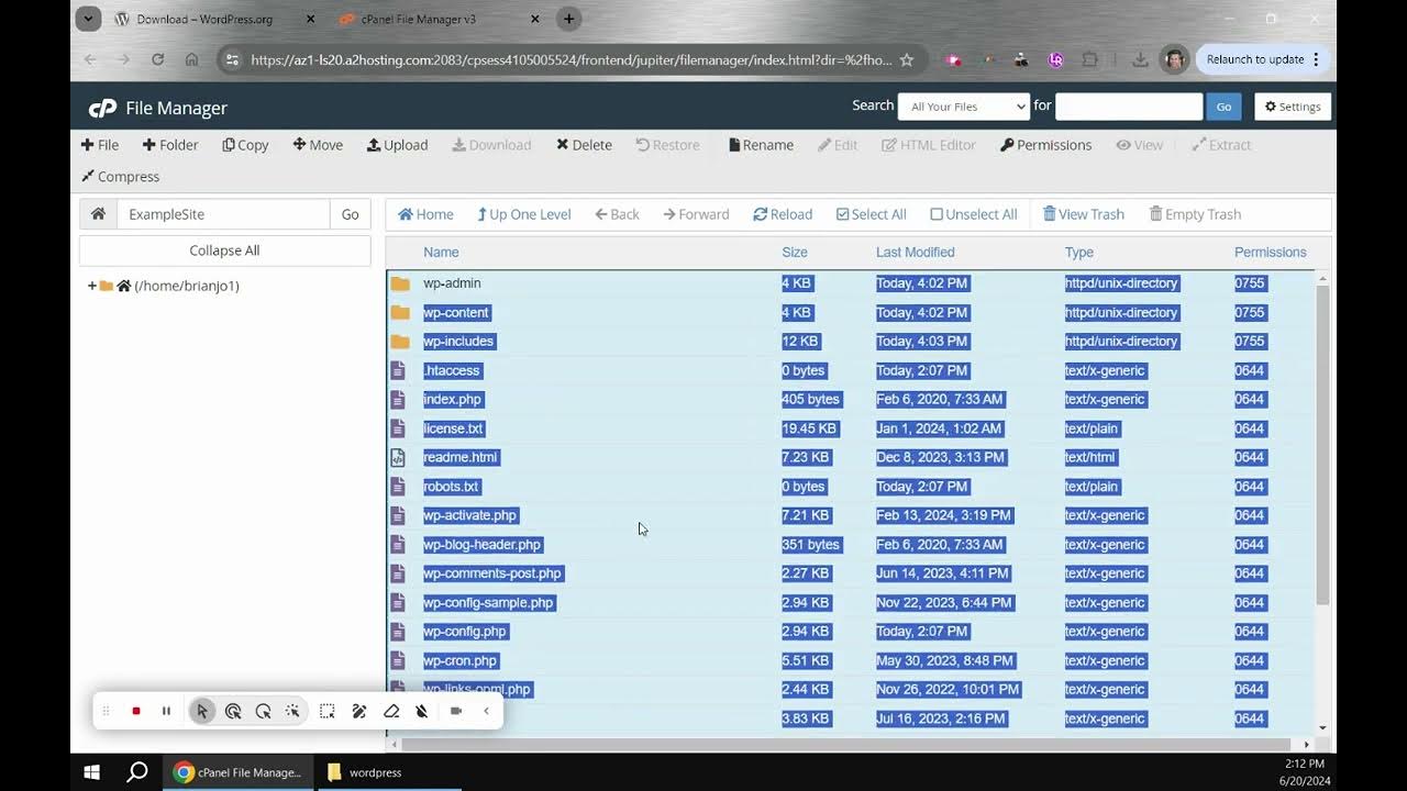 How to Manually Restore WordPress Core Files - YouTube
