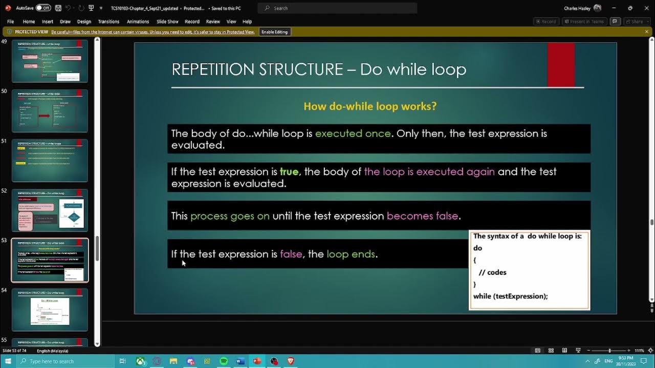 CHAPTER 4 C Programing PART 6 do while loop - YouTube