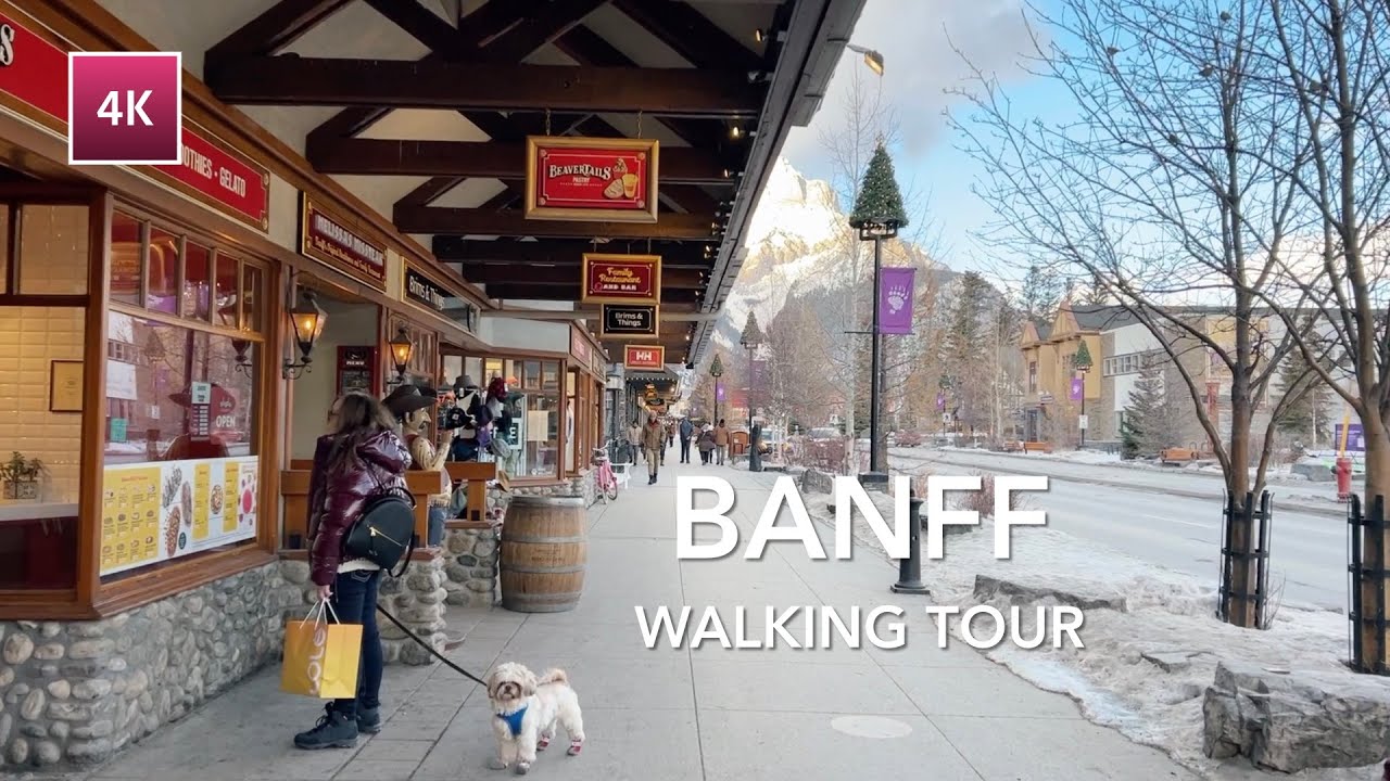[4K Walk] 🇨🇦 Downtown Banff 2023, Starbucks, Winter Walking Tour | カナダ・バンフ - YouTube