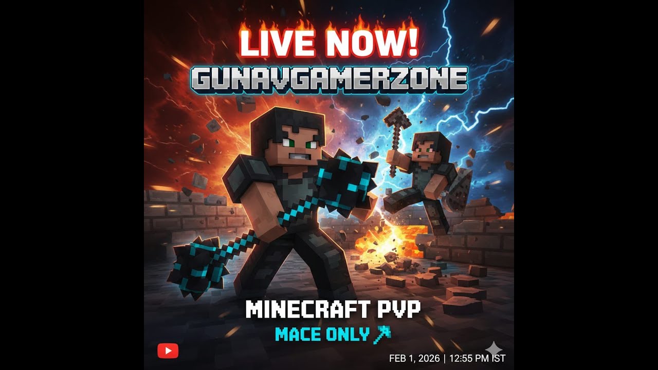 Mace Is Overpowered! ⚡ Minecraft PvP Live | Gunavgamerzone - YouTube