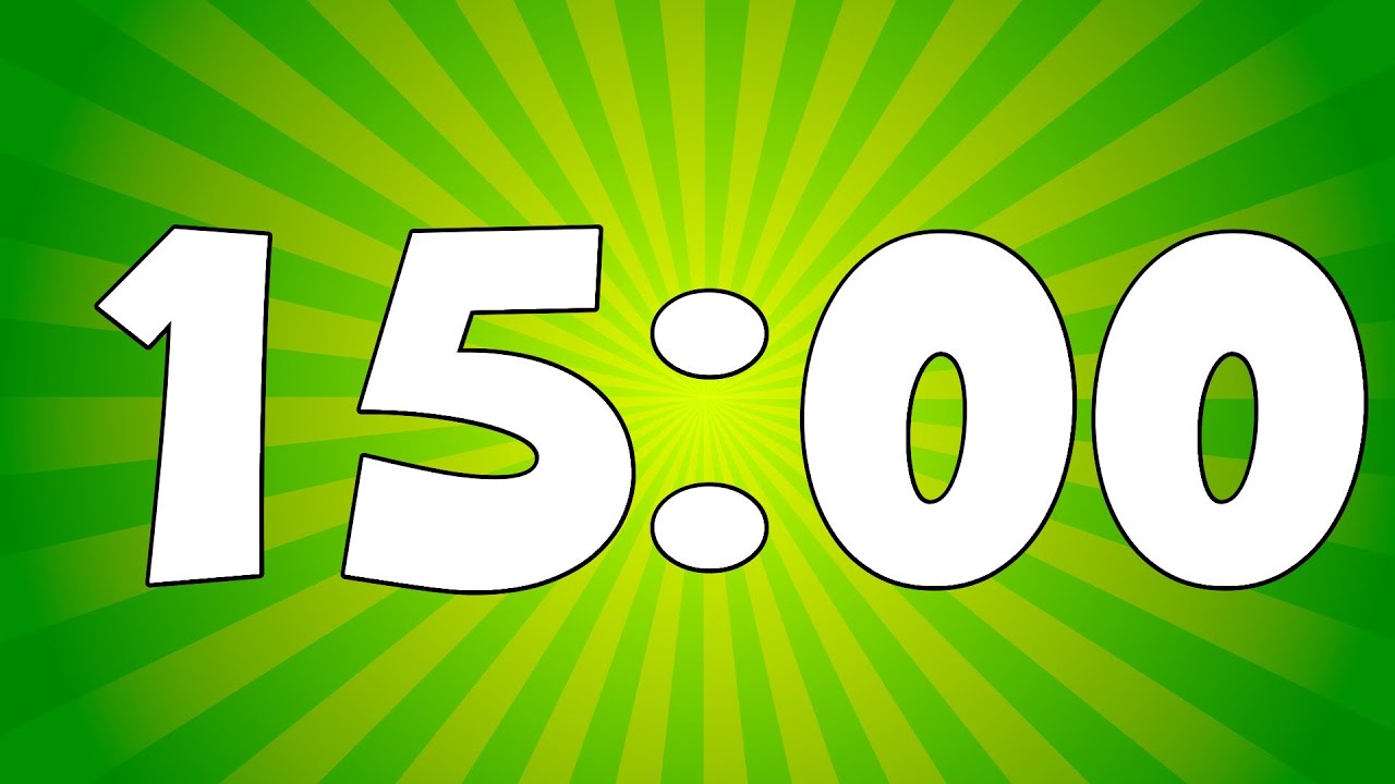 Cartoon Countdown Timer - Green Background - 15 minutes - YouTube
