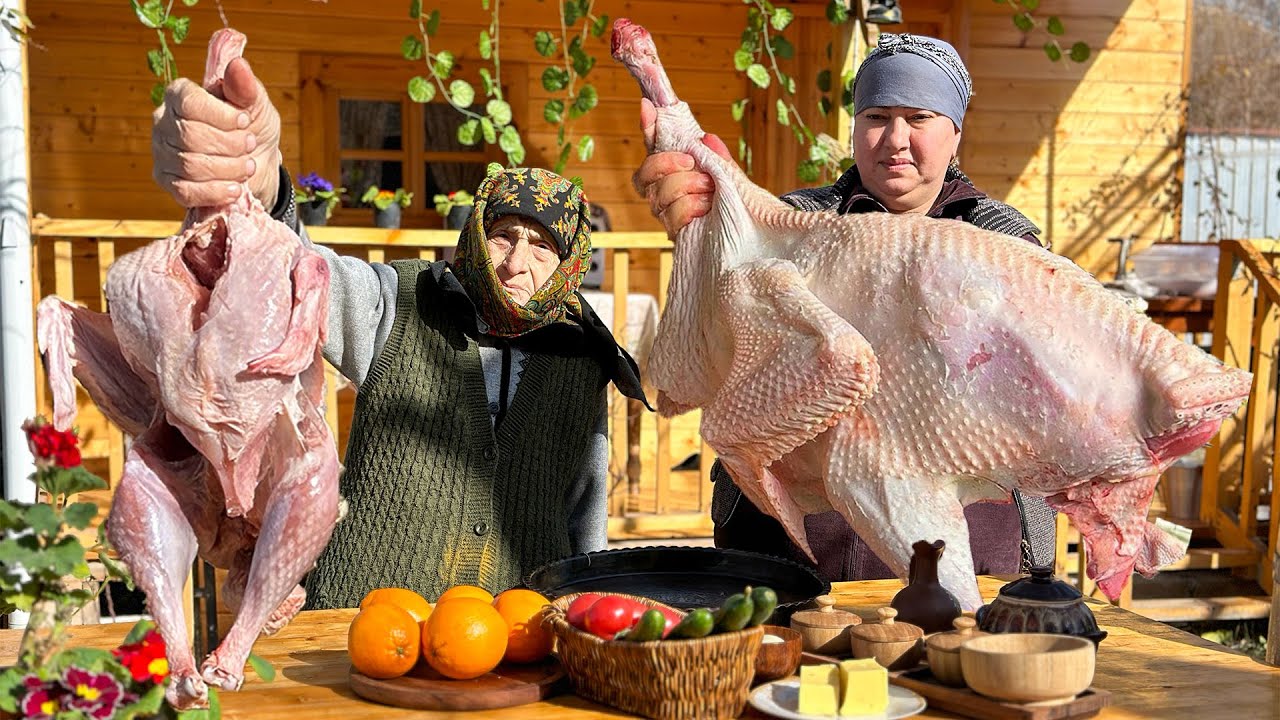 Grandma Cooked a Huge Turkey in the Tandoor | Your mouth will water ...