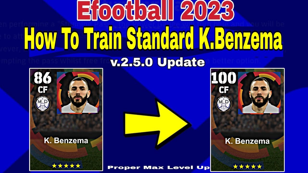 How To Upgrade K.Benzema In Pes 2023 | K.Benzema Max Training Tutorial ...