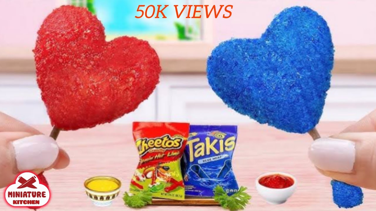 Miniature Homemade Heart Shaped Cheetos Chicken Mcnuggets Recipe |ASMR ...
