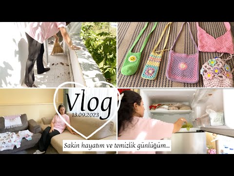 HALI TEMİZLİĞİ🌿Yeni koltuk örtüsü geldi🌿Dondurucuyu döktüm, temizledim🌿Ördüğüm tüm çantalar🌿#vlog