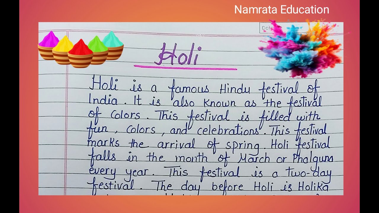 Paragraph on Holi in English / Short Essay on Holi festival / Holi ...