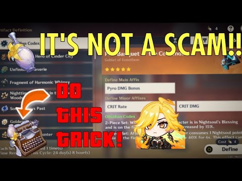 Artifact Transmuter is a scam? Crafting Pyro damage bonus goblet for ...