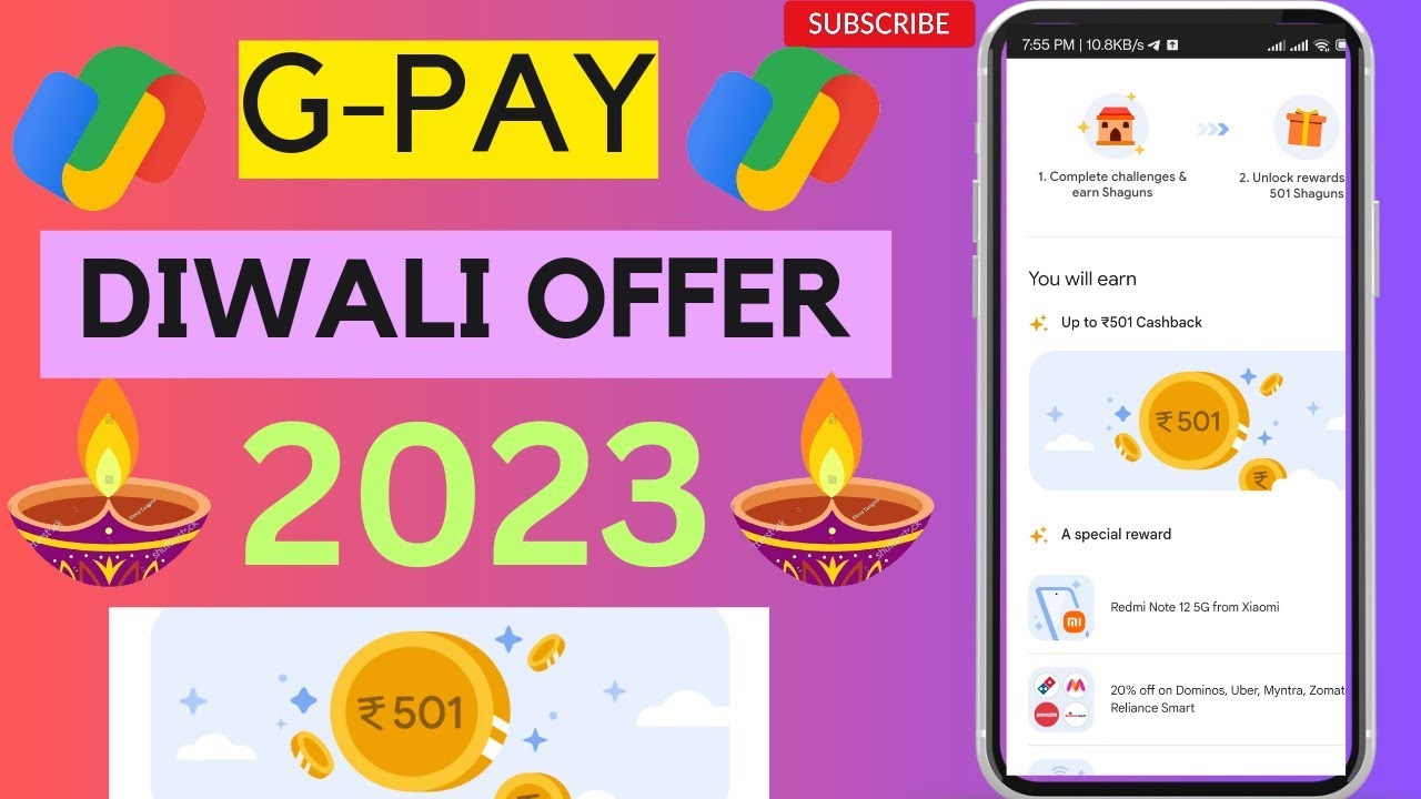 Google Pay Festival City Offer 2023 | Earn ₹501 | GPay Diwali Offer ...