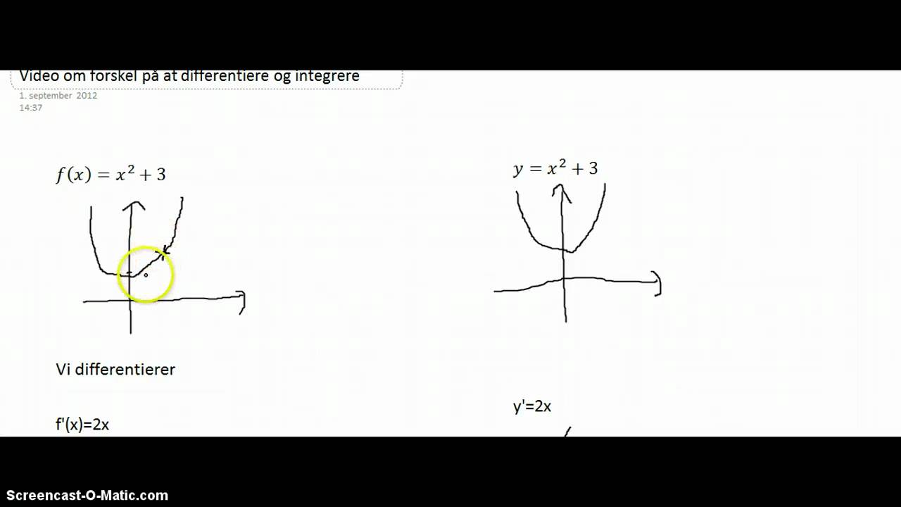 Forskel på at integrere og differentiere - YouTube