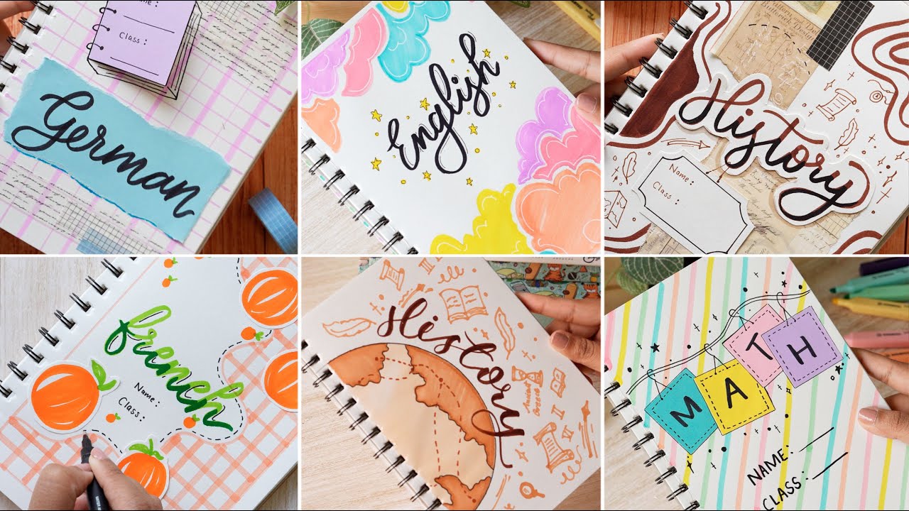 Top 5 Creative Front Page Ideas For School Subjects - YouTube