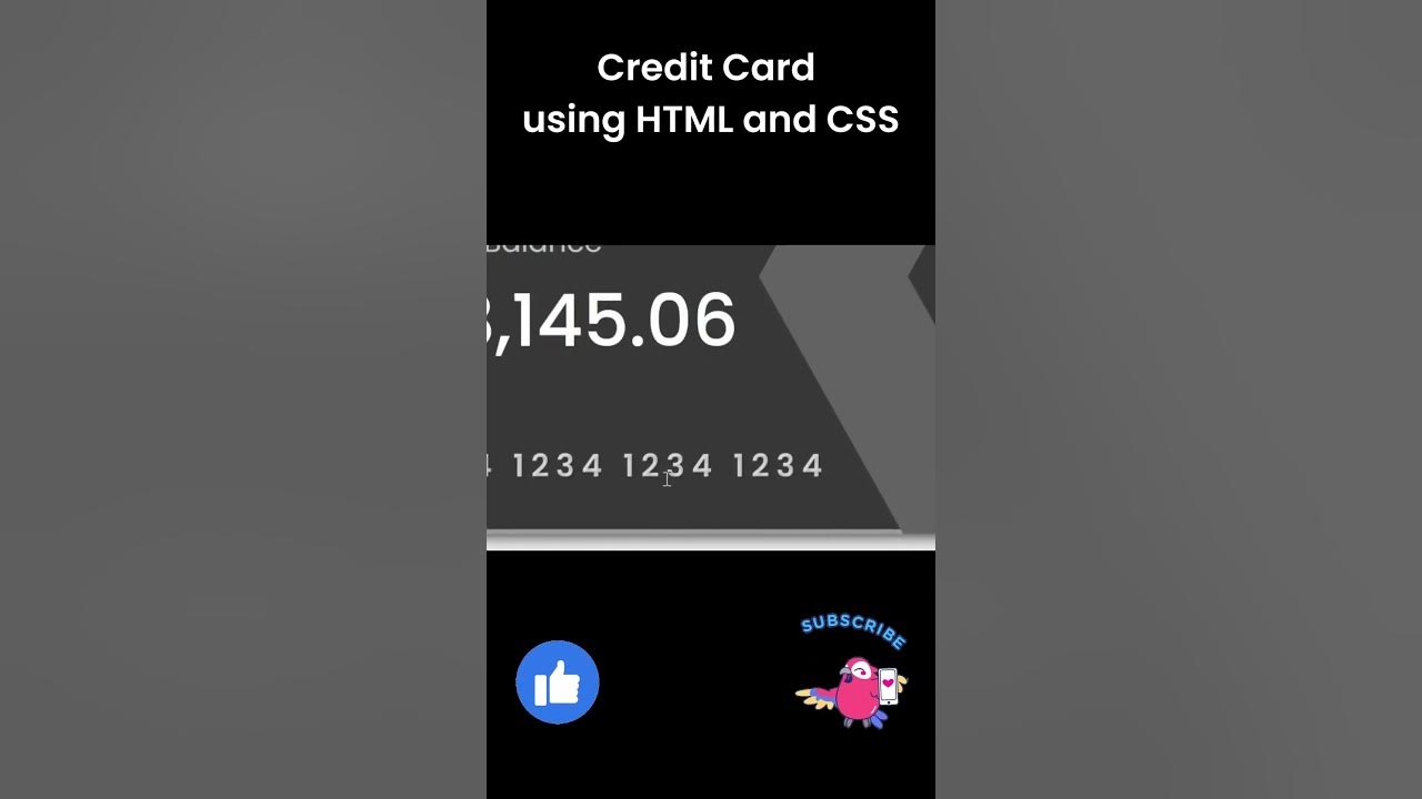 HTML CSS Credit Card UI Design 2 | #shorts #short #shortvideo #shortsviral #viral - YouTube