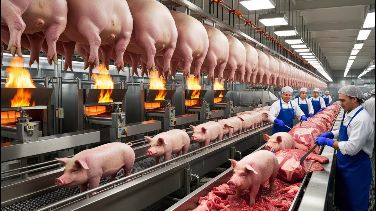 How Fresh PORK Meat is Processed in Factory with Modern Technology🐷 ...